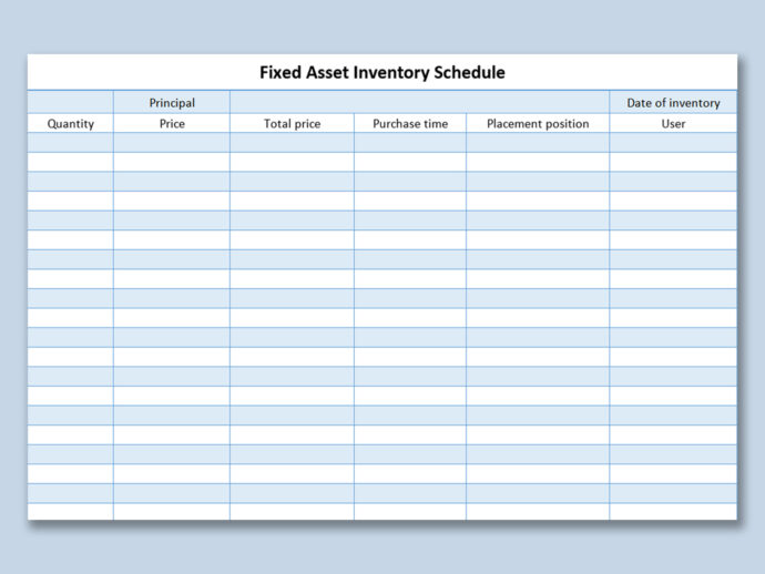 Fixed Asset Inventory Template