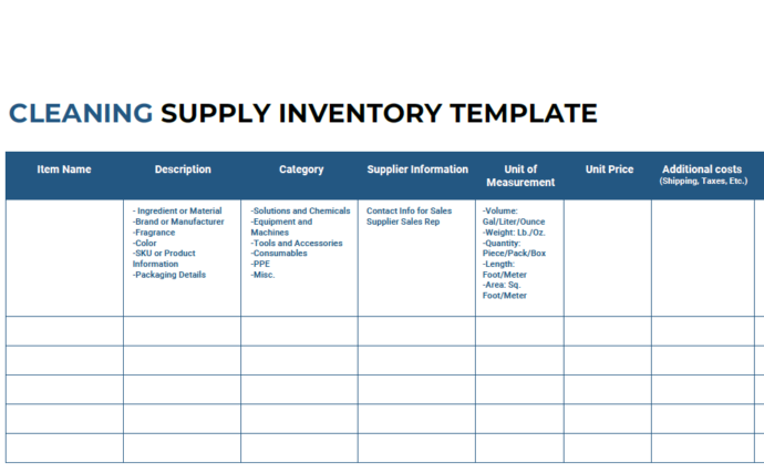 Janitorial Scope of Work Template