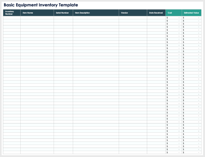 Network Equipment Inventory Template
