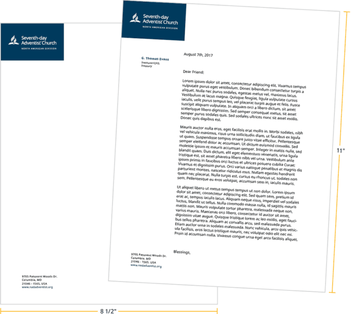 Sample Seventh Day Adventist Letterhead Template