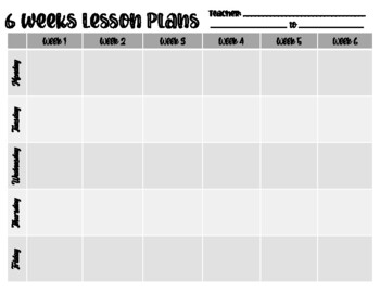 6 Week Lesson Plan Template