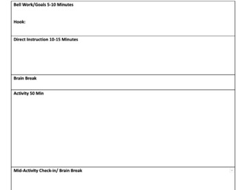 90 Minute Block Lesson Plan Template