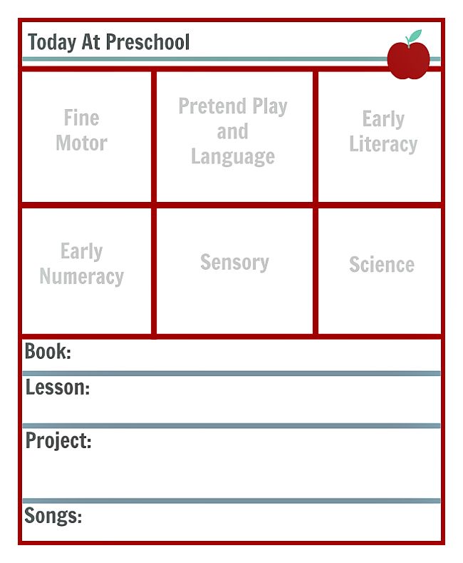 Blank Preschool Lesson Plan Template