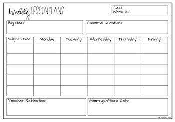 Free Editable Lesson Plan Template For PreK