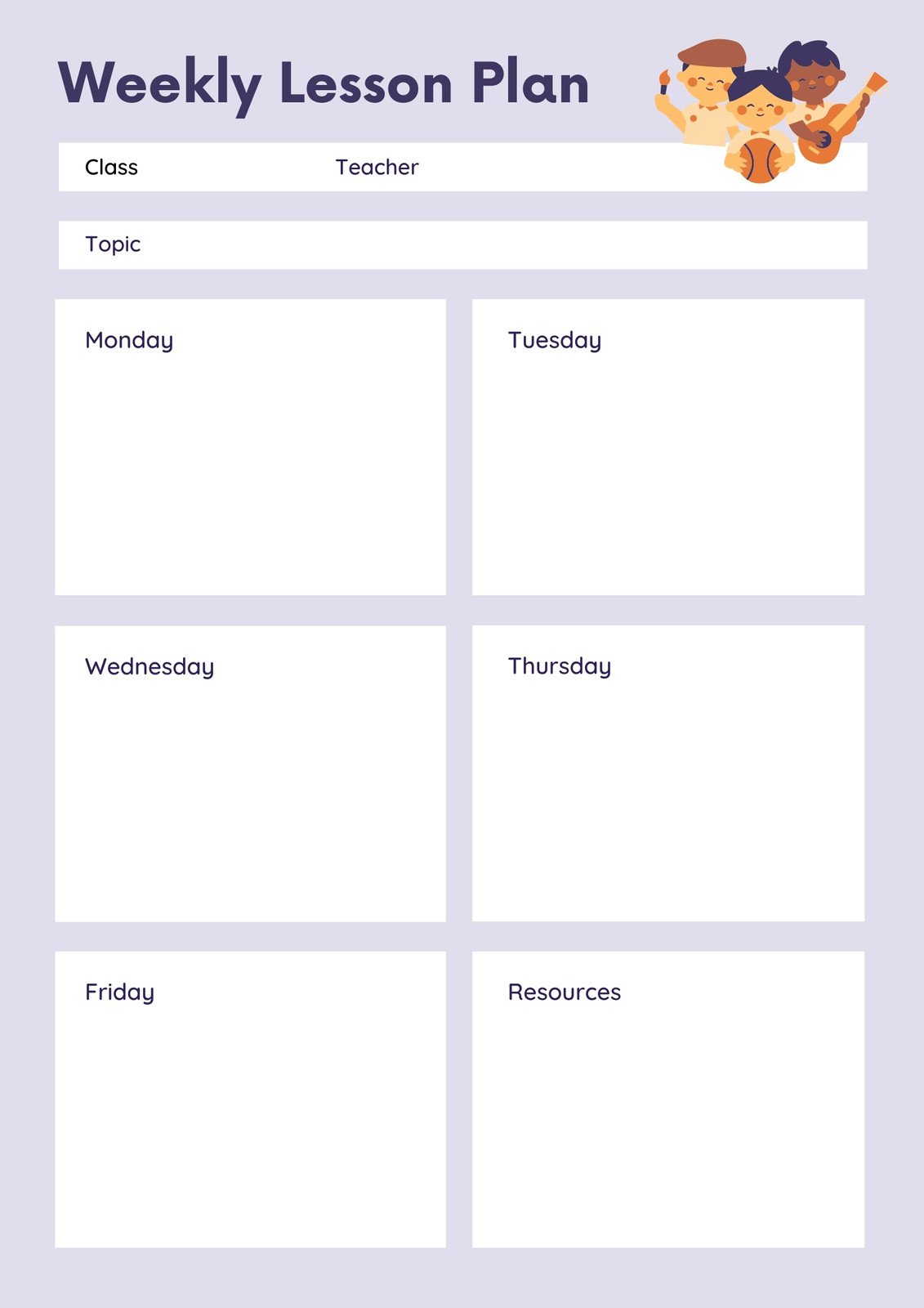 Lesson Plan Template for 2 Year Olds