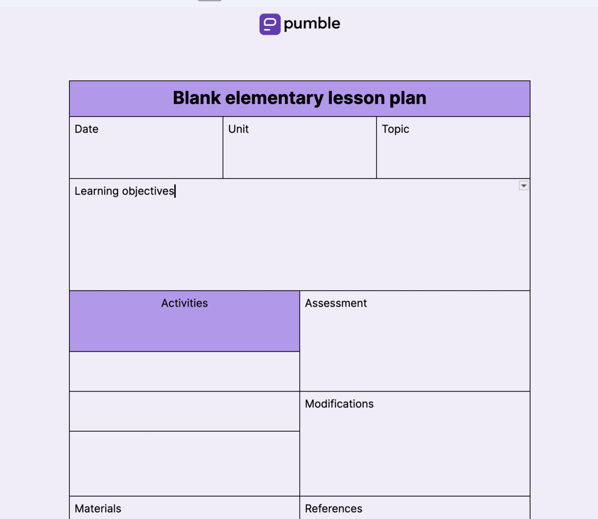 Teacher Lesson Plan Template