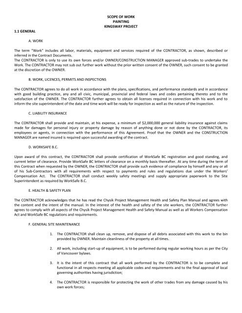 Interior Painting Scope of Work Template