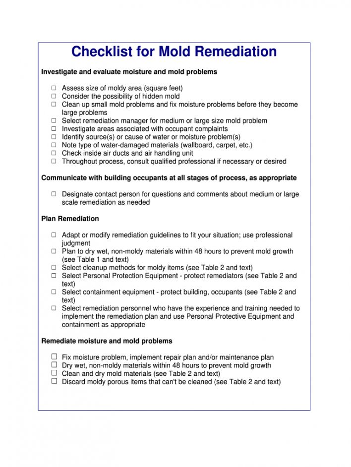 Mold Remediation Scope of Work Template