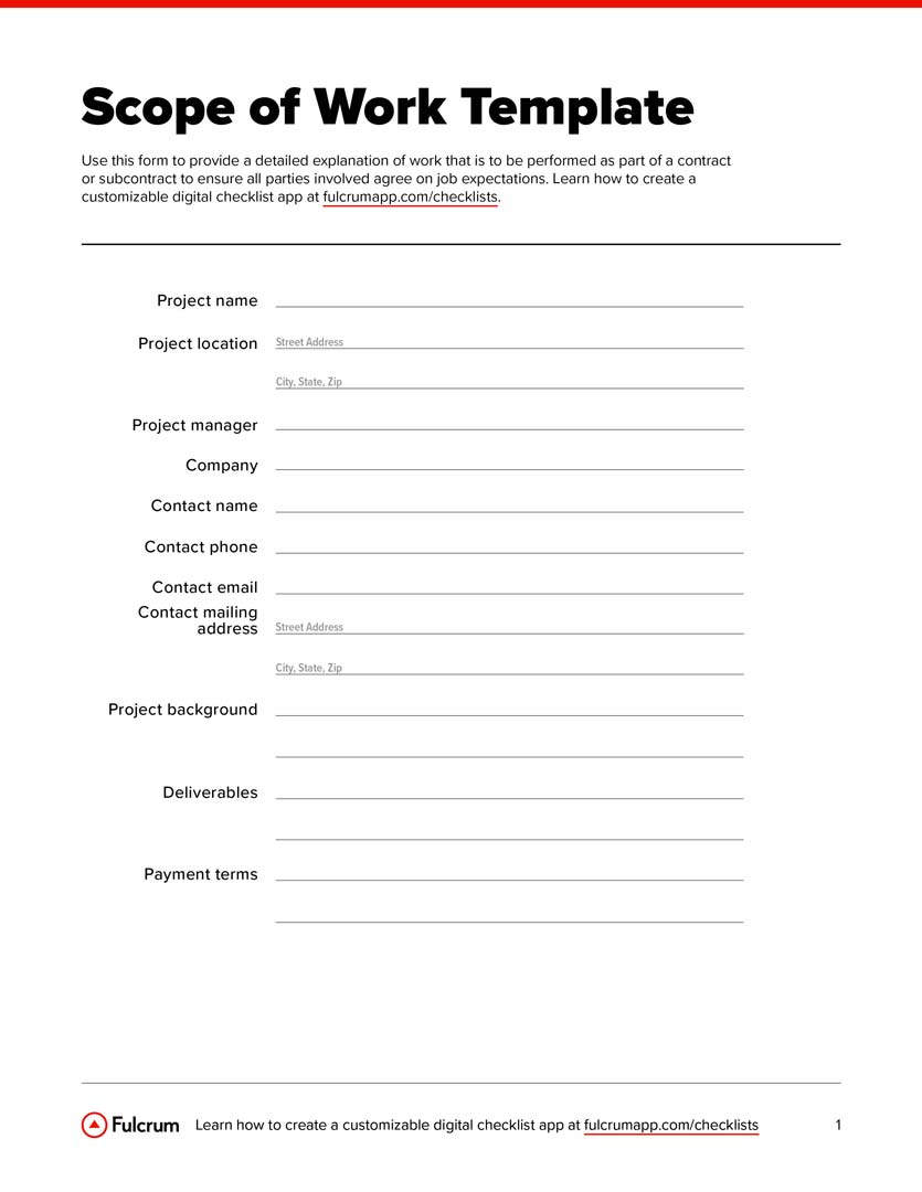 Motor Overhauling Scope of Work Template